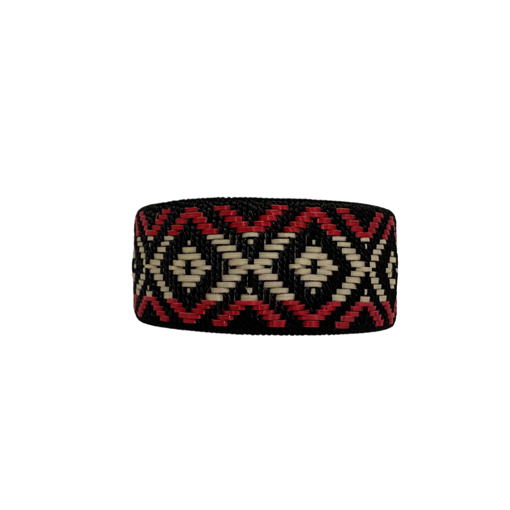 Red & White Woven Cuff | S. Carter Designs