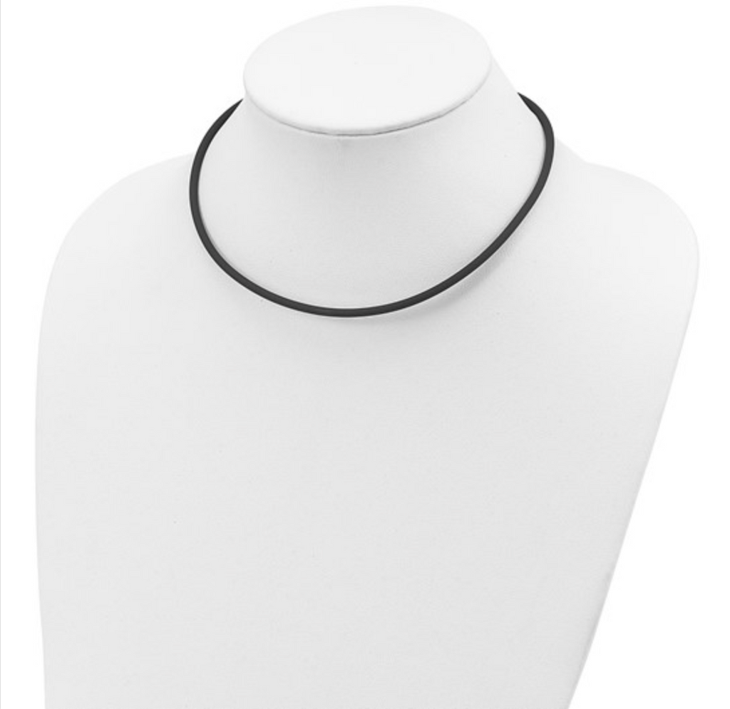 Silver Rubber Cord Necklace | S. Carter Designs