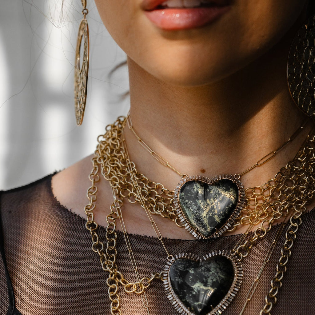 14k Gold Apache Heart Necklace with Diamonds | S. Carter Designs