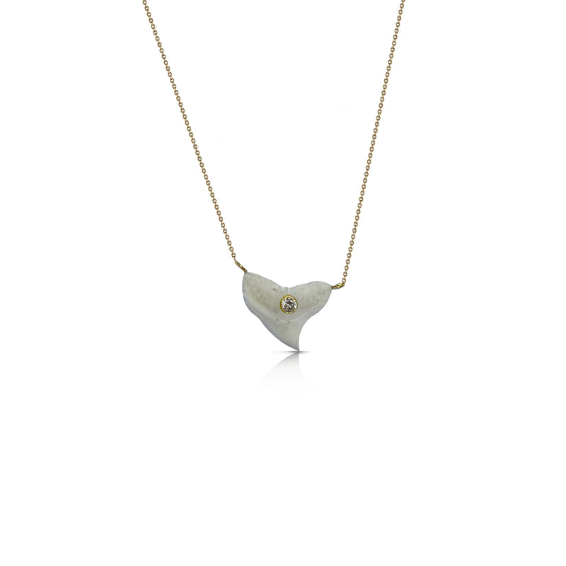 14k Sharks Tooth Necklace with Diamond S. Carter Designs